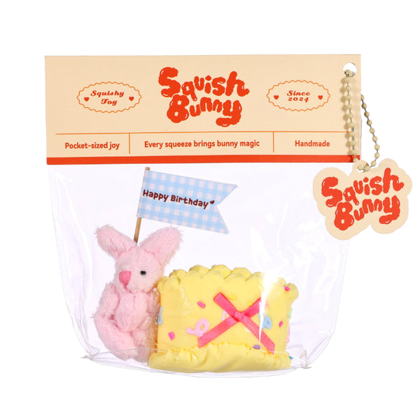 Bunny Birthday Cake Taba Squishy Squeeze Toy – Squish Bunny